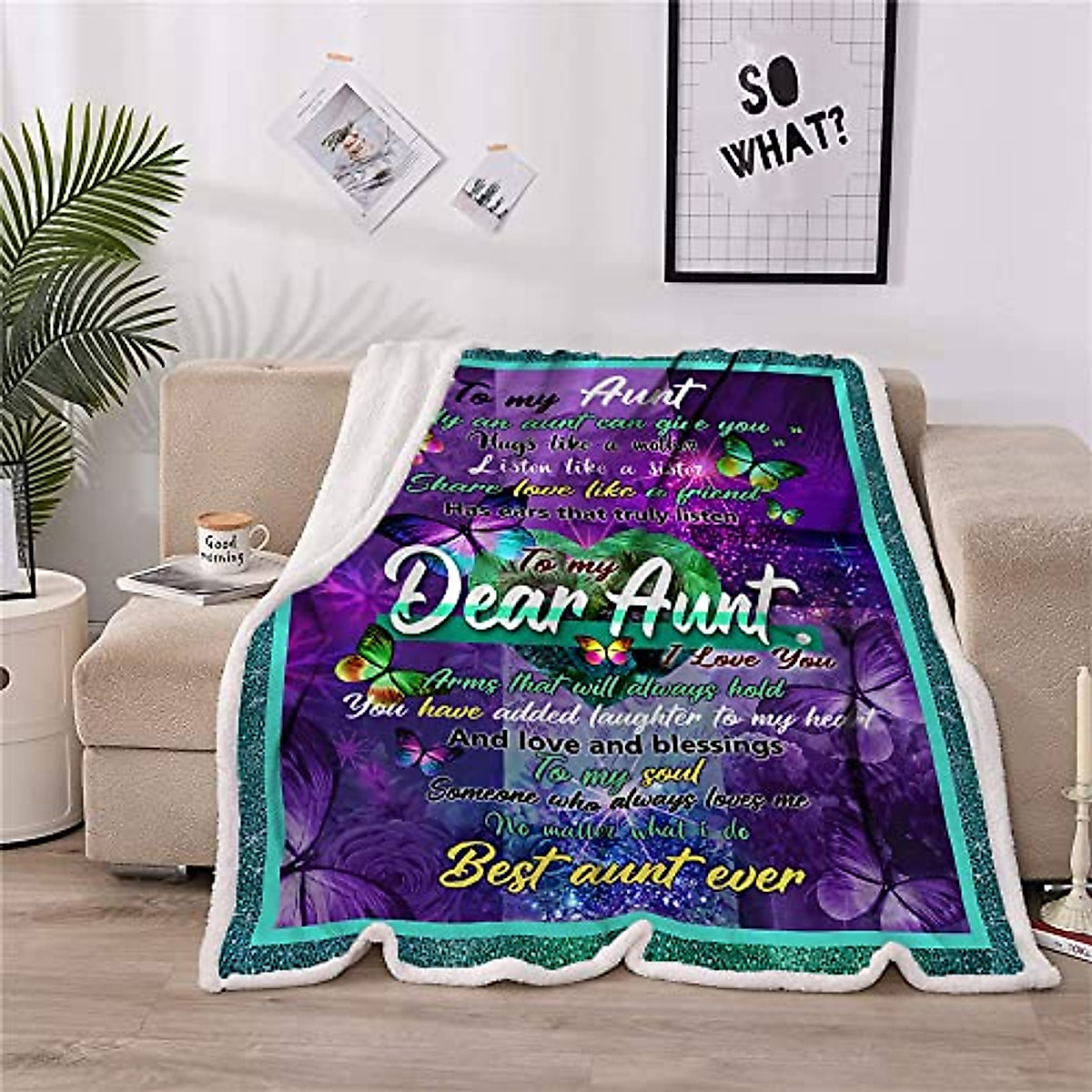 Aunt Gifts Blanket,Best Aunt Ever Gifts,Gifts for Aunt from Niece-Nephew, Birthday Christmas Valentines Day Gifts for Aunt Plush Soft Throw Blanket