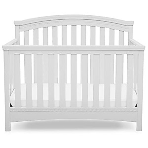 Delta Children Emerson 4-in-1 Convertible Crib - Greenguard Gold Certified, Bianca White