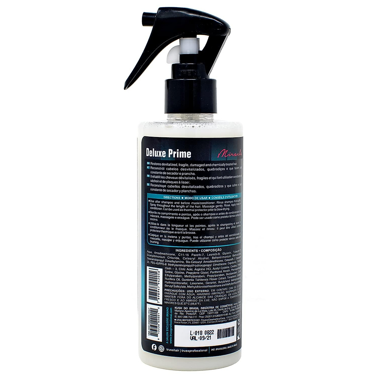 TRUSS Deluxe Prime Hair Treatment - Anti Frizz Heat Protectant Spray + Hair Primer - Nourishes, Detangles + Provides Thermal Protection Before Heat Styling (260 ml)