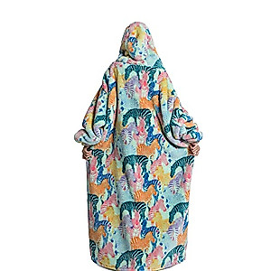 QFULFUN Lengthened Wearable Blankets Hoodie for Women Men,Oversized Blanket Sweatshirt with Giant Pocket,Warm and Cozy Hooded Blanket