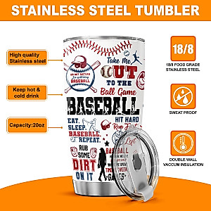 Baseball Mom Daily, Handle Cup Tumblers For Women Day Mother Cups Coffee Mothers Mama Funny Insulated, Tumbler 20 Oz With Lid And Straw, Baseball Gifts