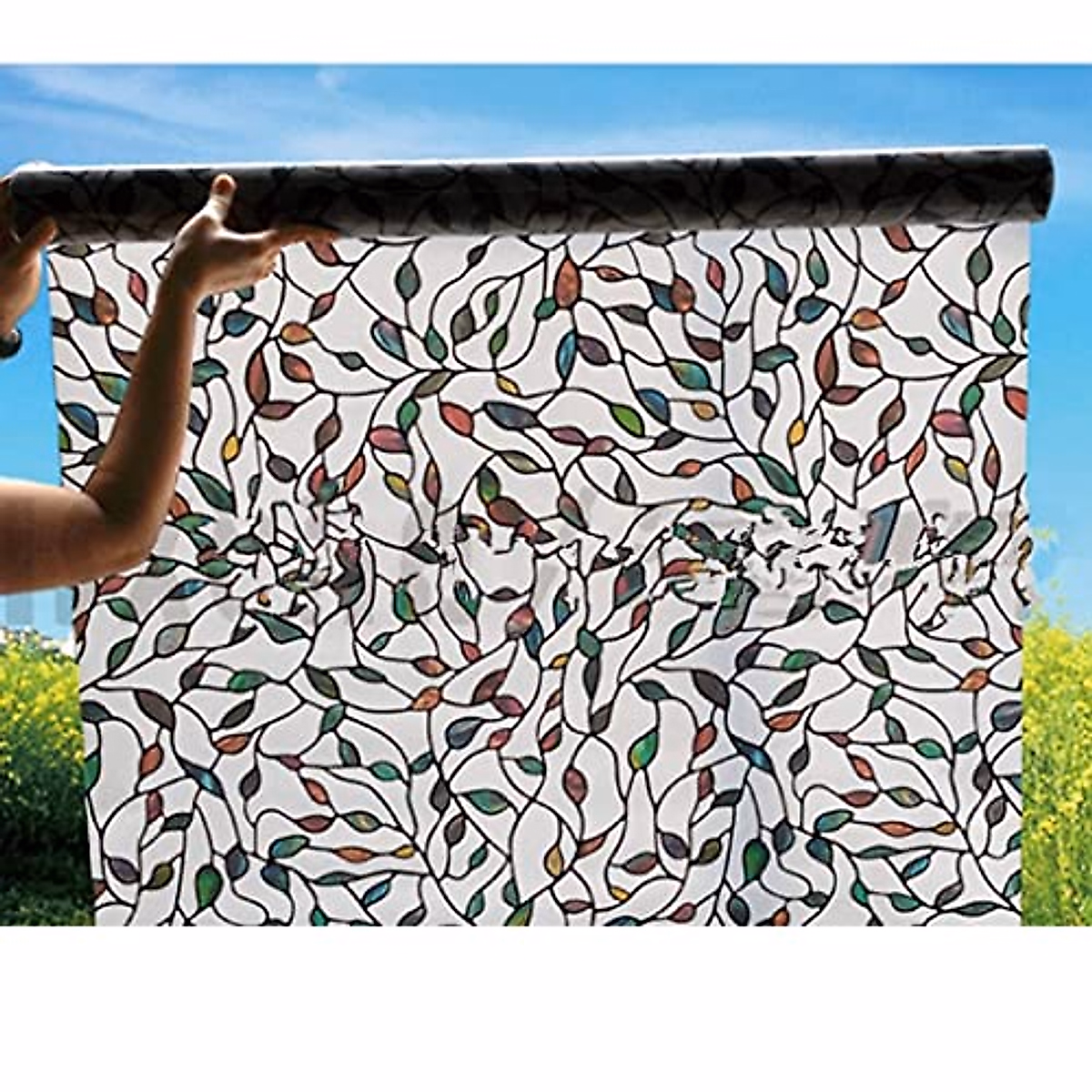 YUTR Static Decorative Privacy Window Films for Glass Non-Adhesive Anti Window Sticker for Home Kitchen Bedroom Living Room