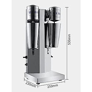 INTBUYING Milkshake Mixer Milk Mixer Commercial Double Heads Mixer Drink Milk Shaker 180W+180W with 2 Stainless Steel Cups 800ML/Cups , 2 Speed Adjustable