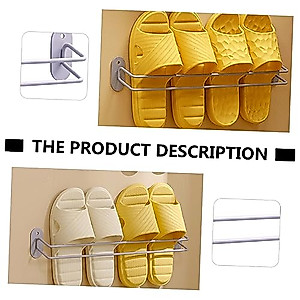 SOESFOUFU 1pc Shoe Storage Rack Slipper Wall Rack Towel Rod for Bathroom Towel Storage Rack Bath Towel Bar Wall Shoe Rack Kitchen Towel Bar Shoe Organizer Shelf Door Rack Blue Carbon Steel