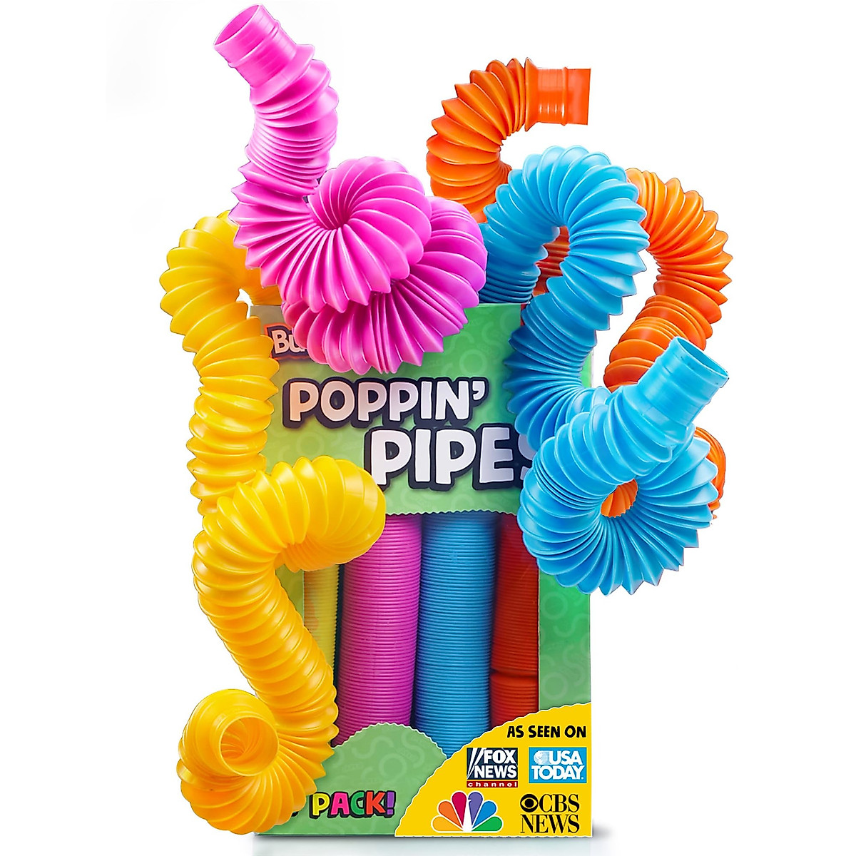 BUNMO Pop Tubes - Sensory Toys - Toddler Toys - Imaginative Play & Stimulating Creative Learning - Hours of Fun for Kids - Tons of Ways to Play - Non-Mouthable Toy 3+ - 30 Pack Large