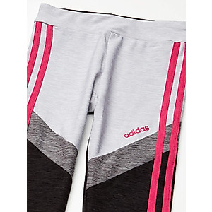 adidas Girls' Big Active Sports Athletic Legging Tight, D2M Melange Adi Black Heather/Bold Blue, Medium
