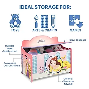 Delta Children Deluxe Toy Box, Disney Princess