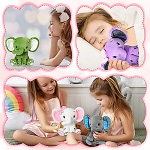 Harrycle 6 Pcs Operation Christmas Plush Elephant Stuffed Animal Toys 6 Inch Cute Soft Forest Elephant Animals for Baby Shower Christian Birthday Party(Multicolor)