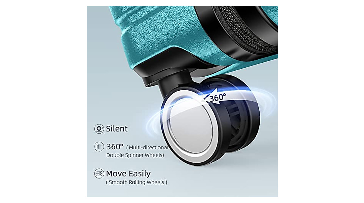 BEOW Teal Blue 3 Piece Expandable Luggage Set