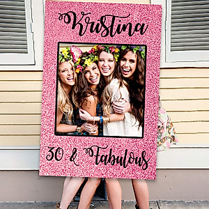 BannerBuzz Custom Forty & Fabulous Photo Frame, Photo Booth Frame, can use it as Props For Decorations, Looks Attractive, Selfie Photo Frame (36"x48", Design 05)