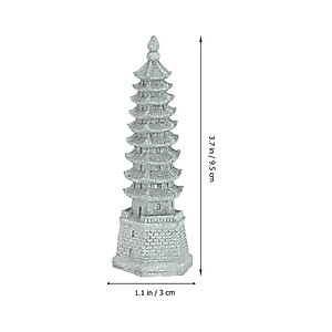 Happyyami Concrete Decoration 3pcs Pagoda Statue Model Miniature Appendix Concrete Micro Landscape Decoration