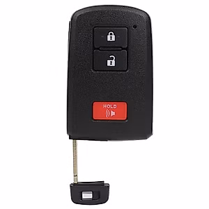 ZENITHIKE Replacement Keyless Entry Smart Proximity Remote Key Fob 3-Buttons Key Uncut Blade Replacement for T OYOTA Prius C/Tacoma/Land Cruiser/Highlander HYQ14FBA Set of 1