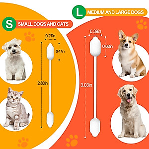 VVHOMIFE Combination of Small and Large Dog Ear Cleaning Swabs, Dog Q Tips. Dog Ear Cleaner to Prevent Accidental Injury to The Ear Canal, Aids to Dog Ear Infection Treatment, Total 125 pcs.
