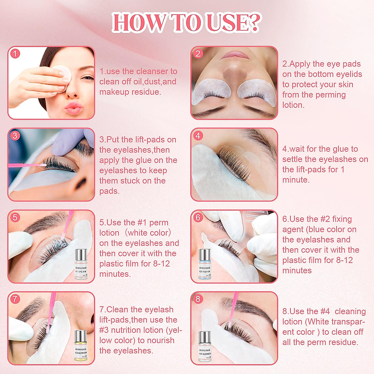 2025 Lash Lift kit Eyelash perm kit,SUPGUDER Professional Eyelash Curling Lash Extension Set,Lash Lifting Tools Suitable for Salon