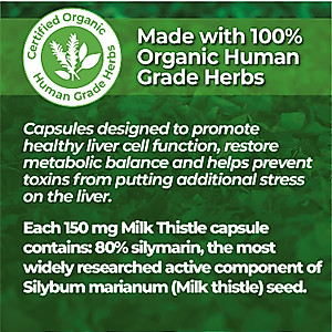 Animal Essentials Milk Thistle Liver Support for Dogs and Cats, 30 Capsules - Made in USA Liver Supplement
