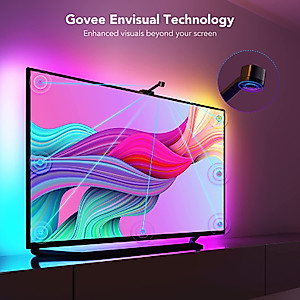 Govee Envisual TV LED Backlights for 75-85 inch TVs, 16.4ft RGBIC WiFi DreamView T1 TV Backlights with Camera, Works with Alexa & Google Assistant, App Control, LED Lights for TV, Scene Mode, H6199