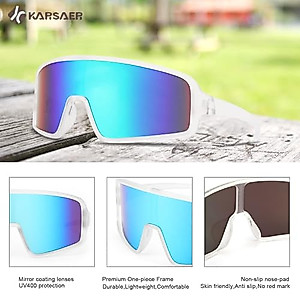 Karsaer Vision Sports Sunglasses Cycling Glasses Baseball Softball Sunglasses Unisex for Adult Youth Kids Boys Girls 8-16