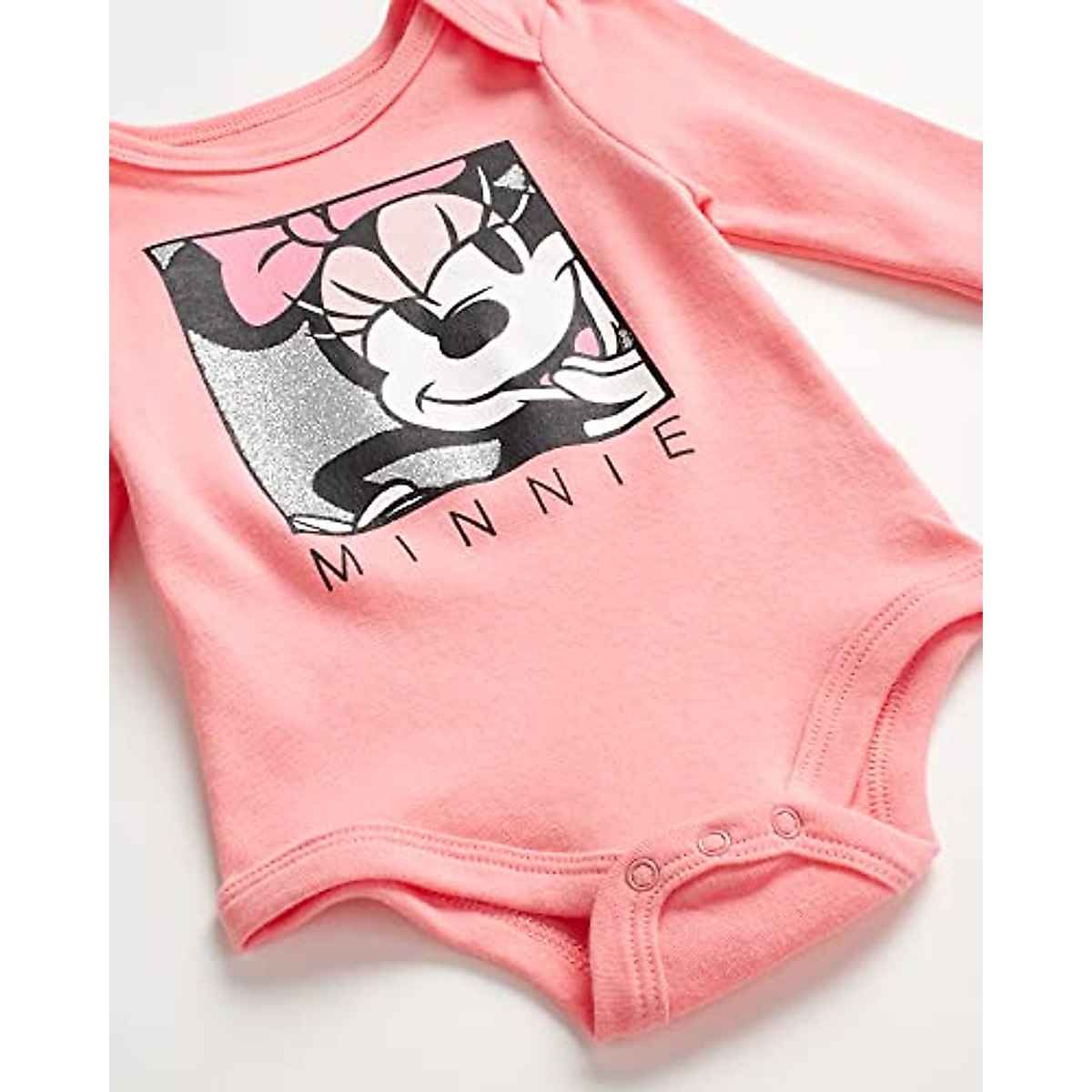 Disney Baby Girls? Minnie Mouse Layette Set - 3 Piece Bodysuit, Pants, and Bib (Newborn), Size 6-9 Months, Rose/Grey