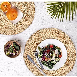 Indian Round Placemat Table Throw Hippie Beige 30 CM Set of 2 PC Bedside Mat Jute Handcrafted Kitchen Decor Dining Mat