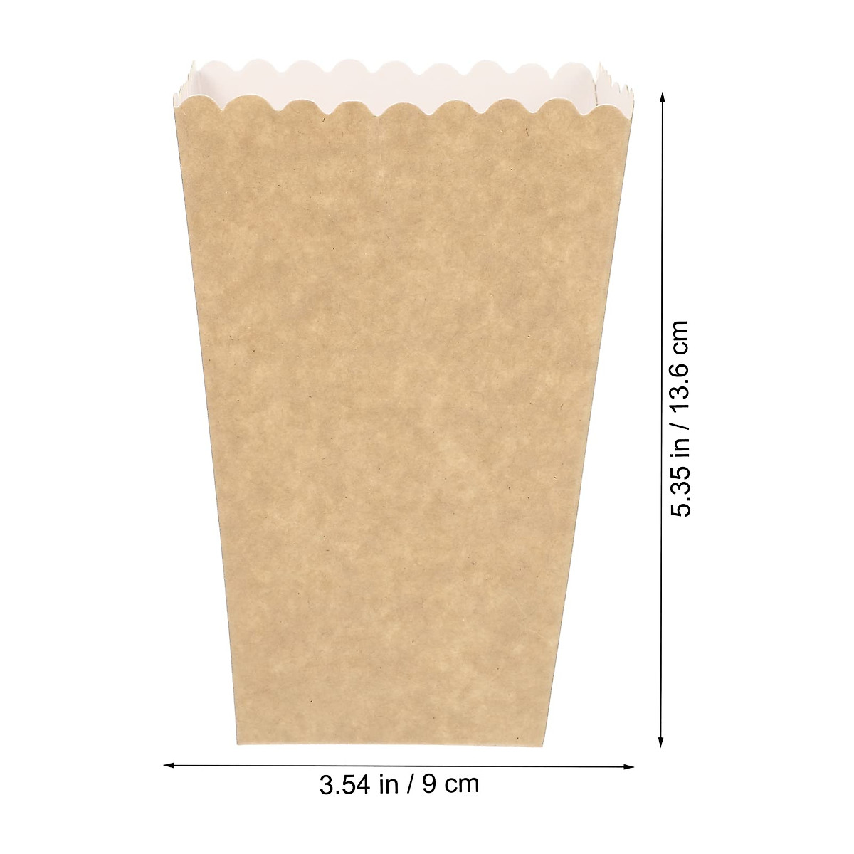 ABOOFAN 50pcs Paper Popcorn Boxes Popcorn Bags Kraft, 5.35 Inches Tall Open-top Paper Popcorn Holder Cardboard Popcorn Containers for Movie Night, Wedding Birthday Party