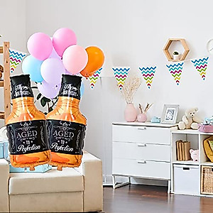 BIEUFBJI Whisky Bottle Foil Balloons Aluminum Balloon Whiskey Bottle Shape Mylar Foil Balloon for Bar Summer Party Beer Festival Birthday Party Party Decoration Supplies (4 Pcs)