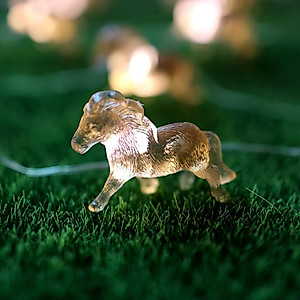 JASHIKA Horse Fairy String Lights Cute Pony Decorative Lights 20 Leds Night Light 8.5ft Battery Operated with Remote for Bedroom Farmhouse Home Holiday Thanksgiving Decoration