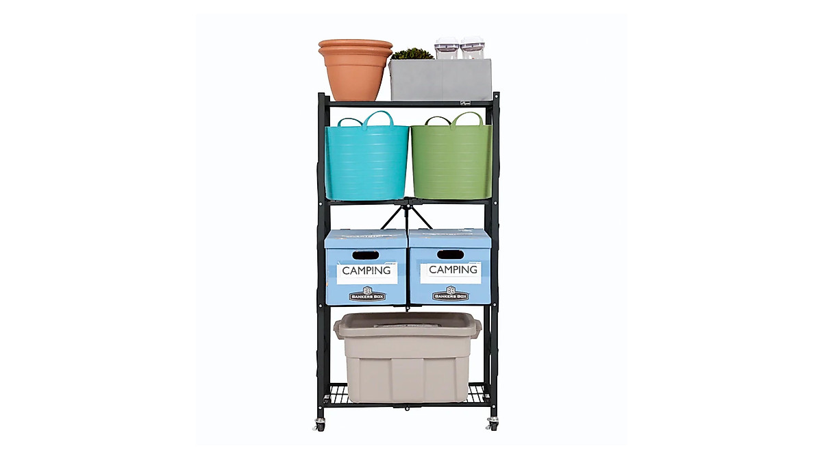 Origami 4-Tier Folding Storage Unit - Heavy-Duty & Portable