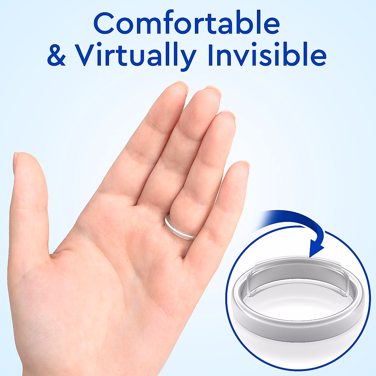 5 STARS UNITED Ring Sizer Adjuster for Loose Rings - 8 Pack Easy-Clip Guards, Fits Flat Bands Up to 8mm, Spacers & Tighteners, Reduces Size by 0.5-1, Invisible Design for Women & Men