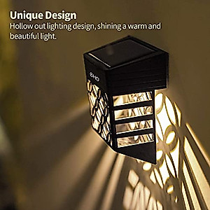 EHO Solar Deck Lights, Solar Fence Lights Outdoor Waterproof LED Garden Decorative Lighting for Post, Patio, Front Door, Step, Stair, Pool and Yard, Warm White, 4 Pack