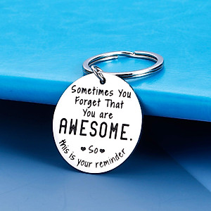 SYGUNAR Funny Inspirational Keychain Gifts Birthday Christmas Gifts for Women Men Best Friend BFF Him Her Thank You Gift for Coworker Boss Graduation Gifts for Daughter Son Students Key Chain