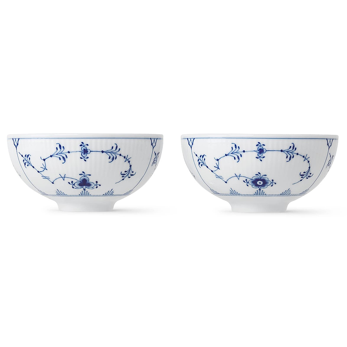 Royal Copenhagen 1062491 Blue Fluted Plain Rice Bowl, 10.1 fl oz (300 ml), Pair Set of 2, Wedding Gift, Gift