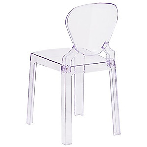 EMMA + OLIVER Ghost Chair with Tear Back in Transparent Crystal