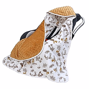 Miracle Baby Swaddling Blanket for Baby Seat,100% Cotton 35"x35" Winter Baby Car Seat Blanket Universal Baby Blanket for Baby Seat Car Seat Pram Buggy, Bunny