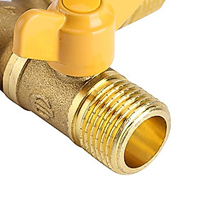 Yosoo 2 Way Brass Double Tap Adapter Garden Hose Connector Splitter G1/2 inch Outside Garden Irrigation Tap Adaptor and Hose Dual Faucet Connector