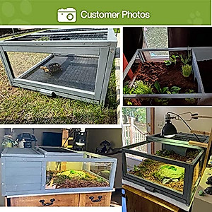 Tortoise House Large Tortoise Habitat Cage, Indoor Outdoor Transparent Tortoise Enclosure Turtle Habitat for Small Animals, Easy Assembly, Wooden