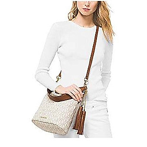 Michael Kors 10.5-Inch Elana Shoulder Bag, Vanilla