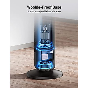 PARIS RHÔNE Tower Fan 42 Inch,42”90° Oscillating Fan,DC Motor,28dB,12 Speeds,4 Modes,12H Timer,LED Display,Floor Standing Fan with Remote,Quiet Cooling Bladeless Fan with Remote for Room or Office