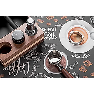 IKAPE Coffee Maker Mat, Dish Drying Coffee Mats for Kitchen Counter for Coffee Bar Accessories Protects Kitchen Countertops From Spills, Stains & Scratches - Can be Machine Washable (15.8” x 23.6”)