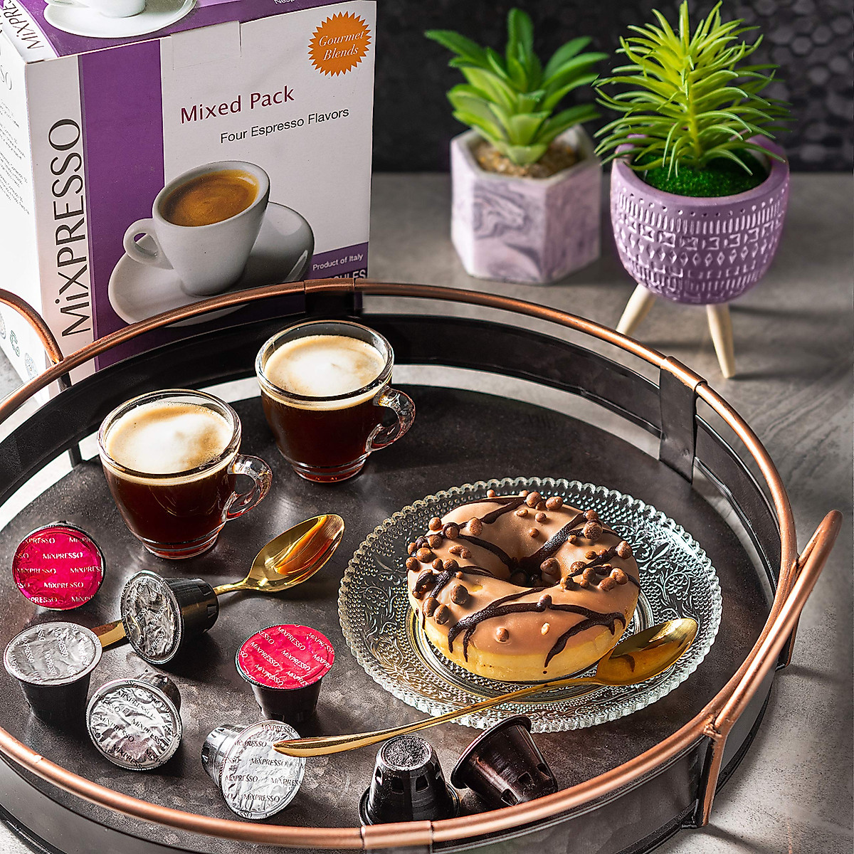 Mixpresso Espresso Machine for Nespresso Compatible Capsule, Single Serve Coffee Maker Programmable for Espresso Pods, Premium Italian 19 Bar High Pressure Pump 27oz 1400w White Coffee Maker