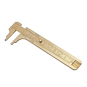 Handy Sliding Gauge Double Scales Vernier Caliper Ruler Measuring Tool mm/inch Brass Pocket Ruler 100mm