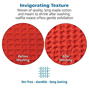 GILDEN TREE Waffle Towel Quick Dry Thin Exfoliating, 4 Pack Washcloths for Face Body, Classic Style (Coral)