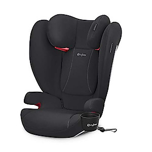 CYBEX Solution B-Fix High Back Booster Seat, Lightweight Booster Seat, Secure Latch Installation, Linear Side Impact Protection, 12-Position Adjustable Headrest, for Kids 40-120 Lbs, Volcano Black