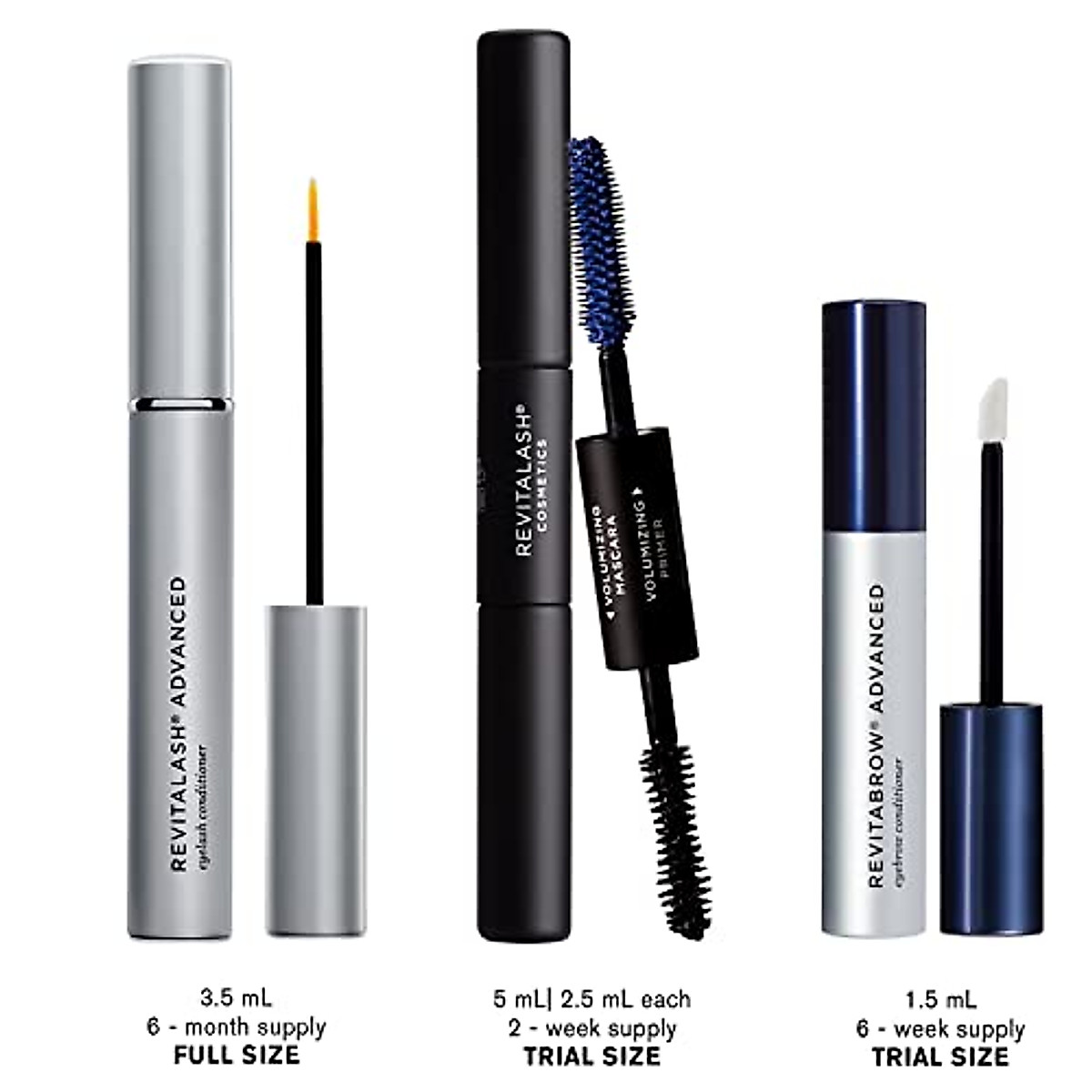 RevitaLash Cosmetics, RevitaLash Favorites - RevitaLash Advanced 3.5ml, RevitaBrow Advanced 1.5ml, Mini Double-Ended Volume Set & Signature Cosmetic Bag