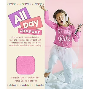 Happy Birthday T-Shirt (Girls 1 to 12) Sassy Kids Party Tee - Sweet Baby/Toddler Outfit 7 Pink Heather LS