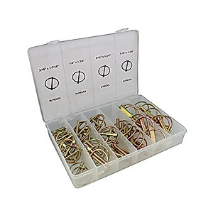 ABN Spring-Loaded Lynch Pin 50-Piece Assortment Kit – L Pin Fastener Set – Boat, Bike, Tractor L-Pins Trailer Hitch Lock