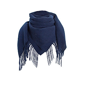 Fashion Solid Color Tassel Scarf for Women Winter Warm Soft Pashmina Shawl Long Wrap Scarves (B, One Size)