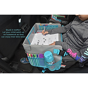 Kids Travel Tray by LillyCrafted-Premium Quality Toddler Car Seat Tray & Lap Table-with Touchscreen Phone & Tablet Holders-Toddler Activity Play & Snack Stroller Organizer-Perfect Travel Accessories