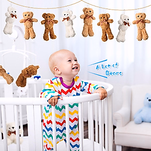 HyDren 18 Pack 8 Inch Bear Stuffed Animal Plush Bears Toys Bulk Soft Bear Doll for Christmas Wedding Birthday Decorations Baby Shower Party Favors(White, Light Brown, Dark Brown)