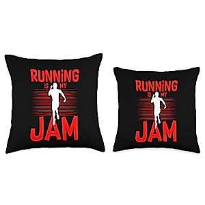 Runner FH Running is My Jam-Throw Pillow, 16x16, Multicolor