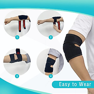 Eojuuri Elbow Brace For Tendonitis And Tennis Elbow Brace For Men, Elbow Support Elbow Pads Tennis Elbow Strap, Ulnar Nerve Brace For Joint, Arthritis Pain Relief, Tendonitis, Sports Injury Recovery